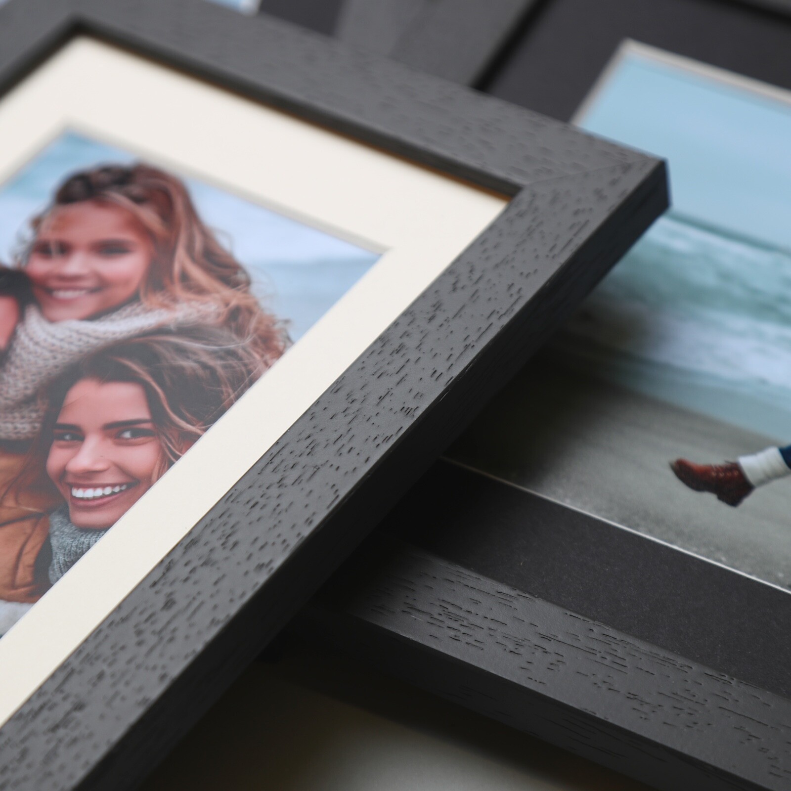 Grey Photo Frame 7x5 inch Incl 5x3 Mount In Dark Blue Photo Print Art ...