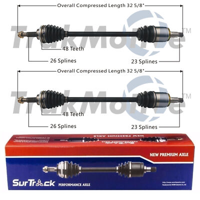 SurTrack Pair Set of 2 Rear CV Axle Shafts For Highlander Hybrid AWD ...