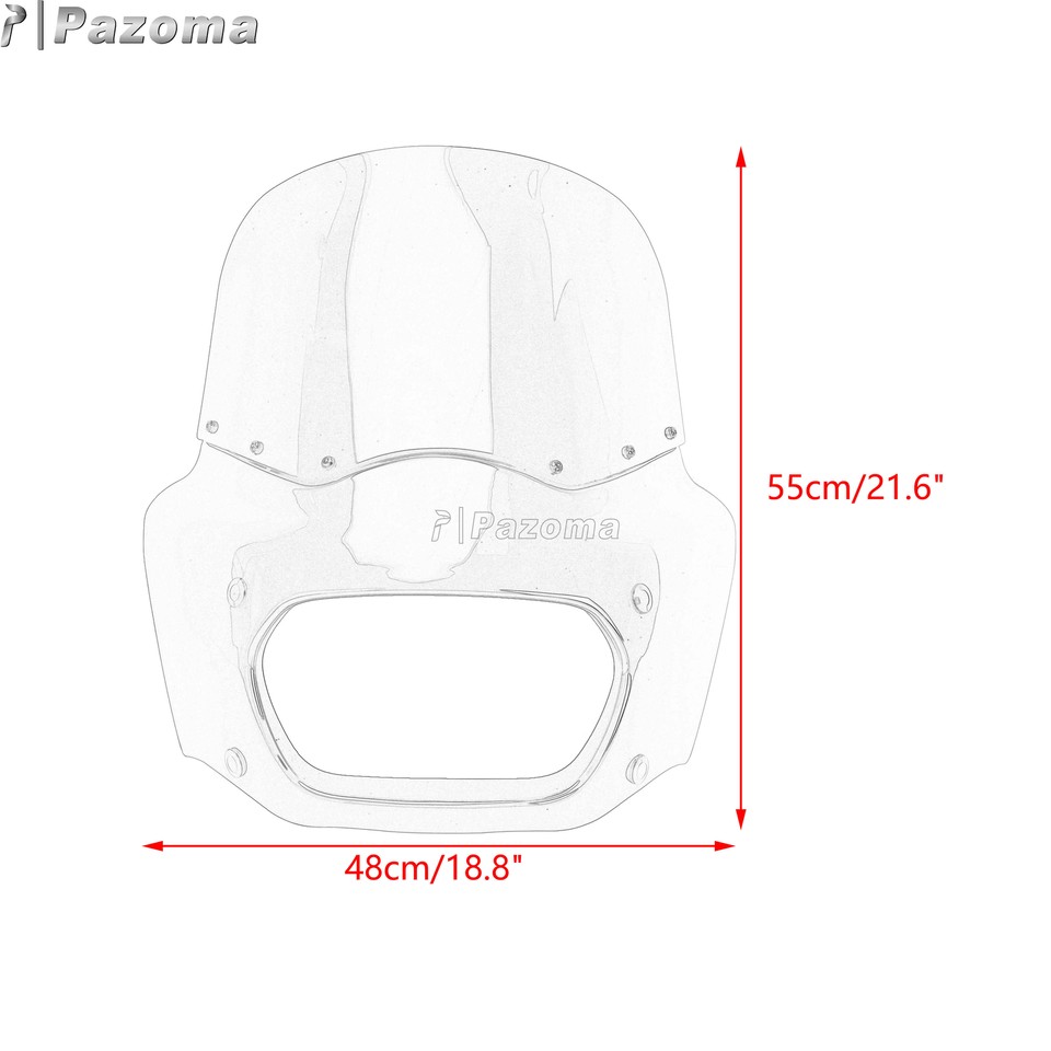 Motorcycle Headlight Fairing w/ Windshield For Harley Softail Fat Bob ...