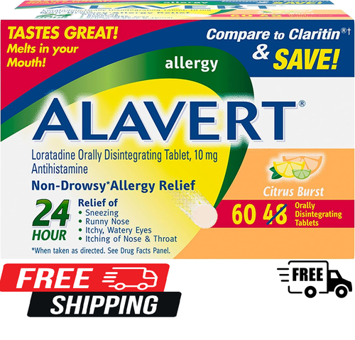 Alavert Allergy 24 Hour Relief, Citrus Burst Flavor, Orally ...