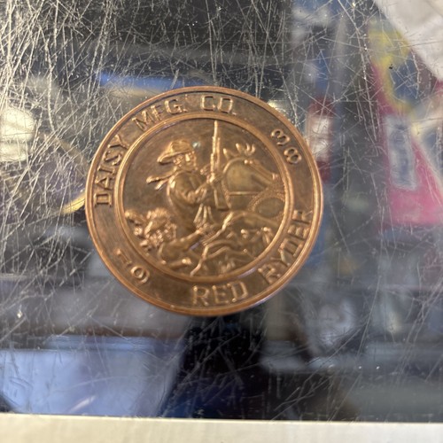 1938 DAISY MFG. CO.RED RYDER WESTERN COWBOY WITH GUN BRASS TOKEN ...