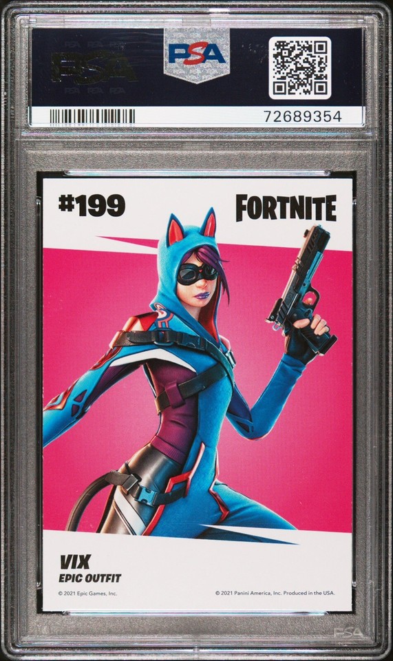 2021 Panini Fortnite Series 3 VIX Cracked Ice PSA 9 Mint #199 Epic ...