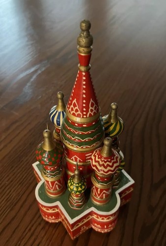 Vintage Lacquered Wood Russian Moscow St Basil's Cathedral Music Box | eBay