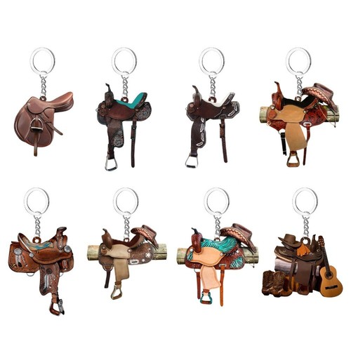 Saddle Acrylic Keychain Hanging Decoration Horse Saddle Keychain ...