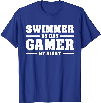 Swimmer By Day Gamer By Night Swimming Funny Swim Unisex T-Shirt | eBay