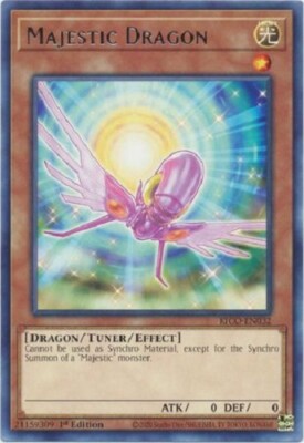 Yugioh - Majestic Dragon - 1st Edition - Rare - Plus Free Holographic ...
