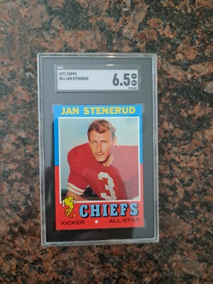 1971 Topps - #61 Jan Stenerud - Pack Fresh From Cello Box - Centering ...