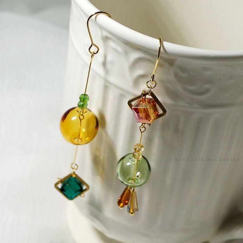 Elegant Alloy Ball Earrings - Bubble Glass Dangle Earring Women Fashion ...