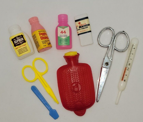 Vintage Kids Toy Doctor Medical First Aid Kit Mini Pepto Aspirin Cold ...