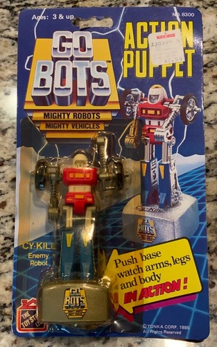 New Sealed Rare 1985 Tonka GoBots Cy-Kill Action Puppet Split Blister ...