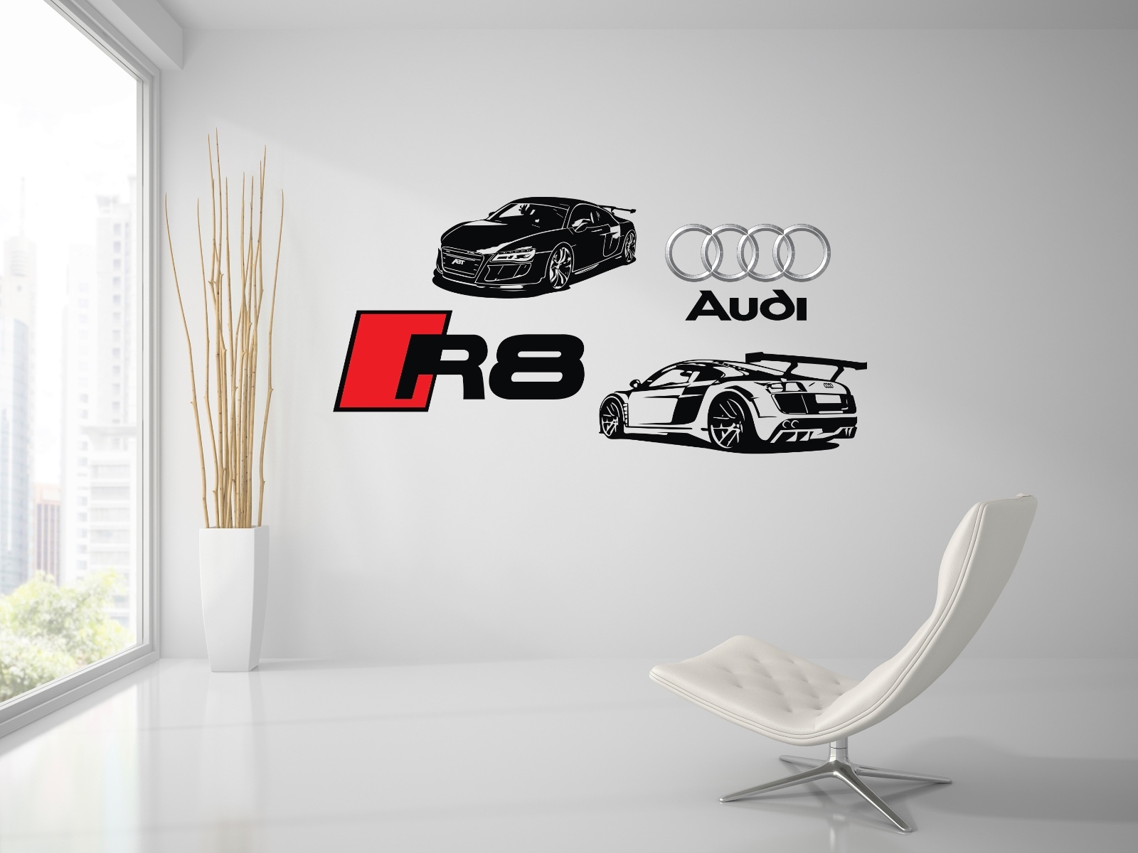 Audi R8 Sport Racing Front Car Wall Decal Art Mural Vinyl Sticker | eBay