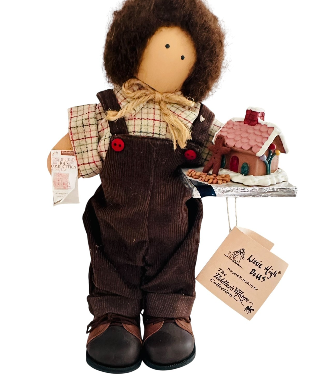 Vtg Lizzie High THe Peddlers Village collection doll Cody w gingerbread ...