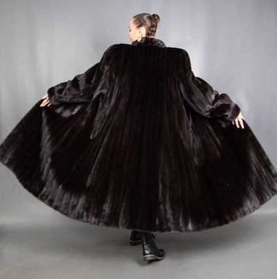 16362 GORGEOUS REAL SAGA ROYAL MINK COAT SWINGER EXTRA LONG BEAUTIFUL ...