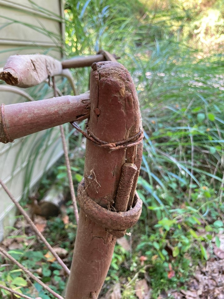 Antique Scythe & Grain Cradle Farm Tool 48" Blade 46" Curved Snath Grim ...