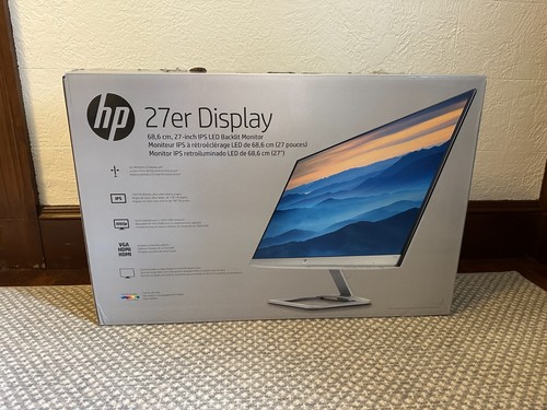 HP 27er 27 inch IPS LED Backlit Monitor; Light grey; open box but NEVER ...