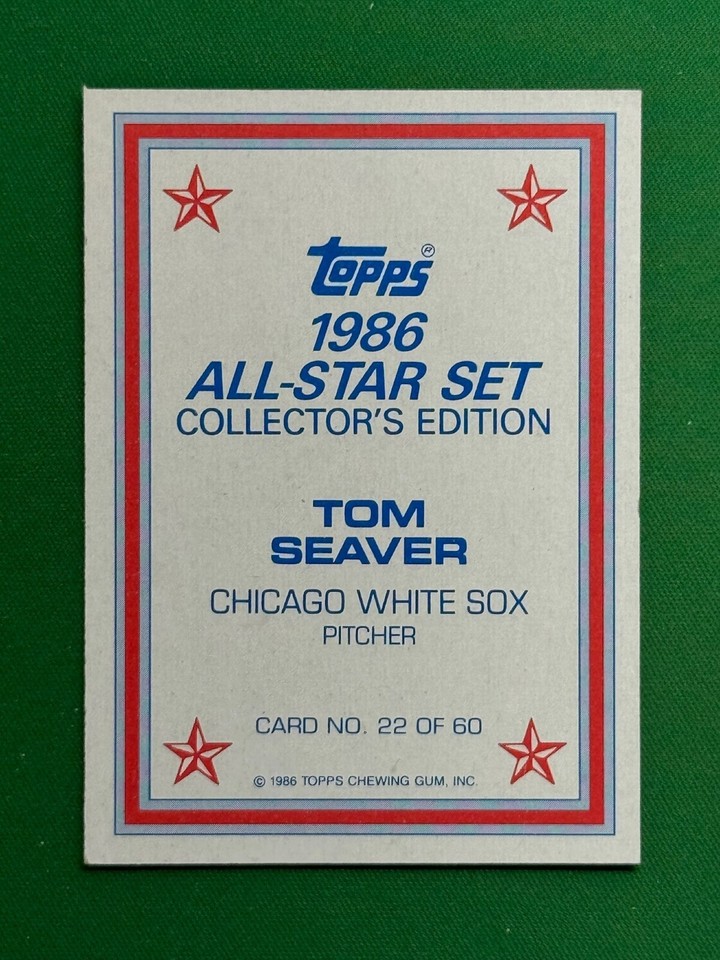 1986 Topps Baseball 1986 All-Star Set Collector's Edition Glossy #22 ...