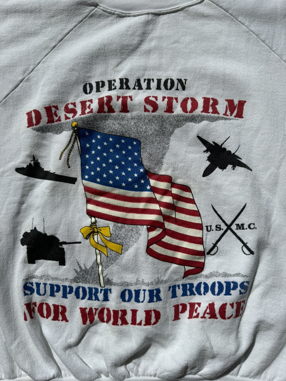 Vintage Operation Desert Storm Amazing Condition Crew… - Gem