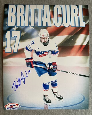 BRITTA CURL AUTOGRAPH 8x10 PHOTO TEAM USA WOMENS HOCKEY #2 | eBay