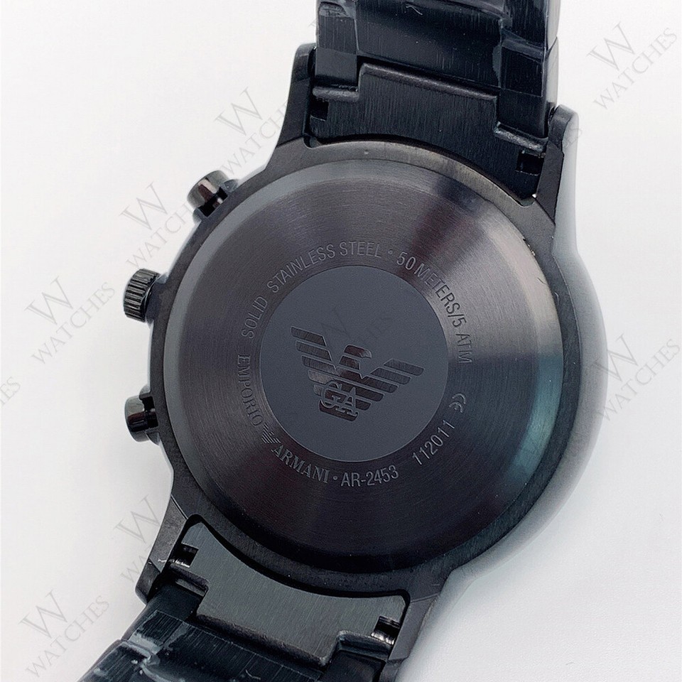 New Emporio Armani AR2453 Sportivo Chronograph Black Quartz Analog Men ...