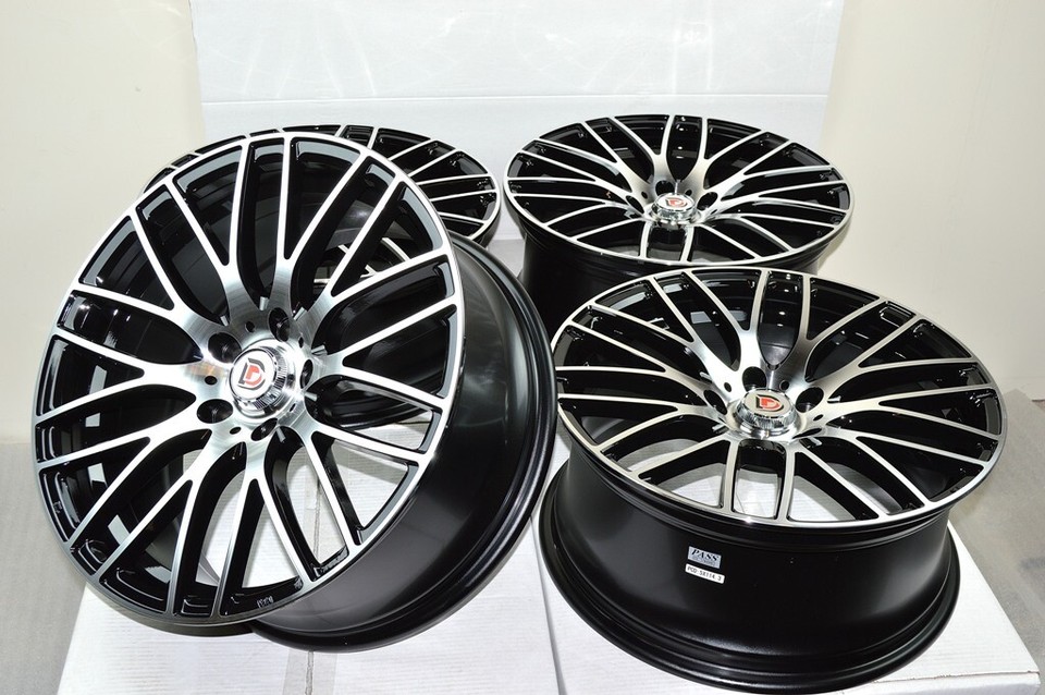 Set of 4 New 17x7.5 DDR Zuki 17" Wheels Rims Black/Polished 5x114.3 ...