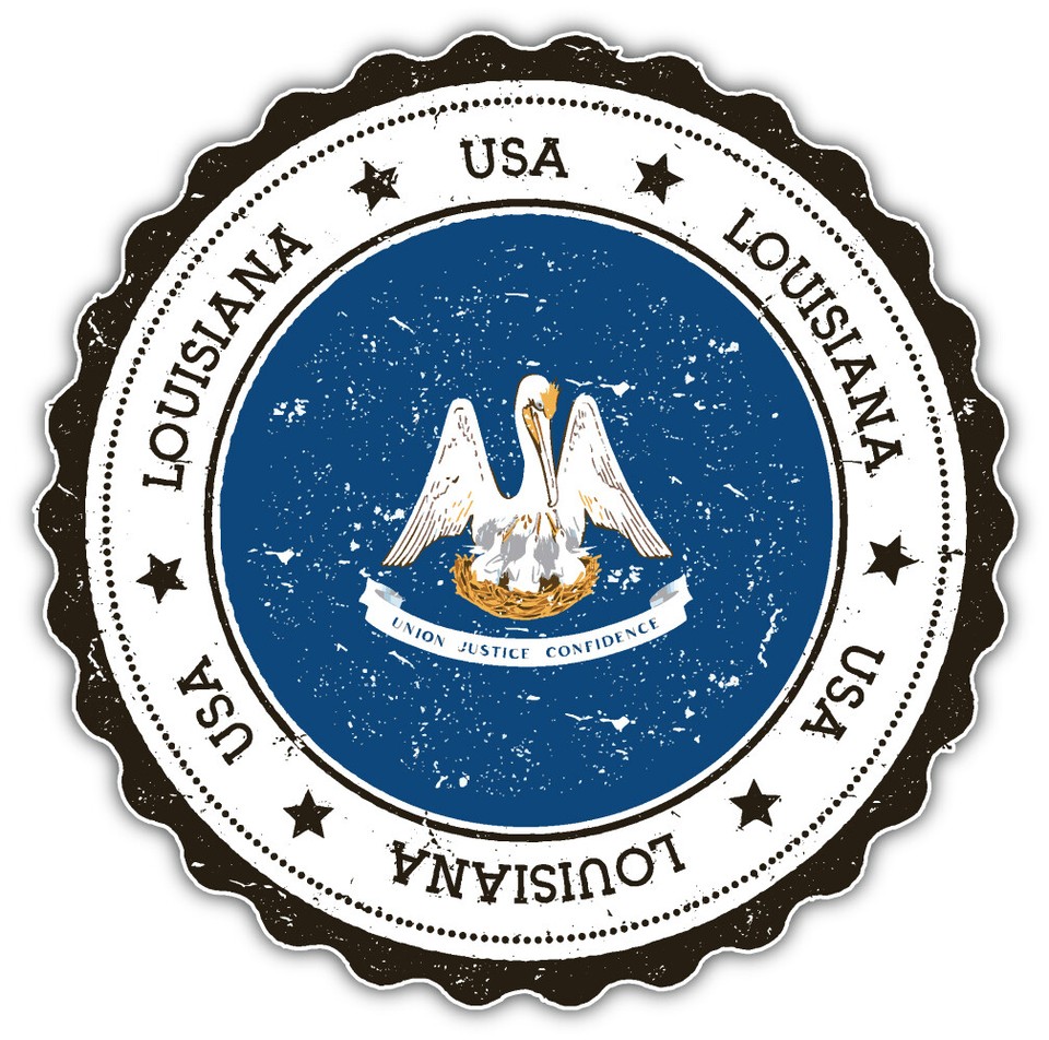 10cm Auto-Aufkleber Sticker Decal Laptop Farbe Louisiana USA Staat ...