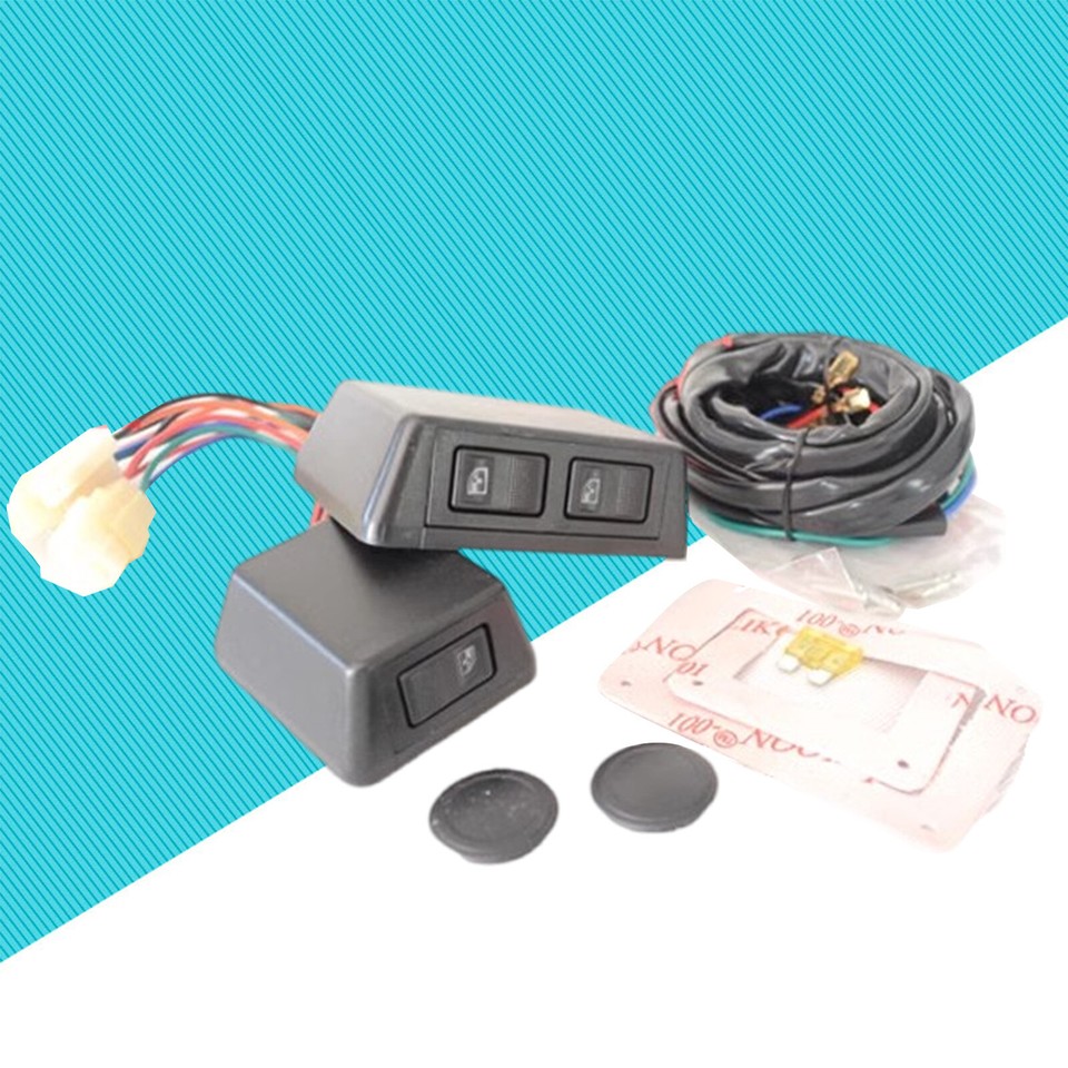 12V Universal Power Window Switch Kit Set With Wiring Harness +Switch ...