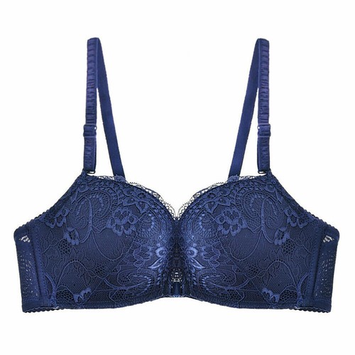 Wireless Push Up Floral Lace Bras Deep-V Plunge Front Fastening ...