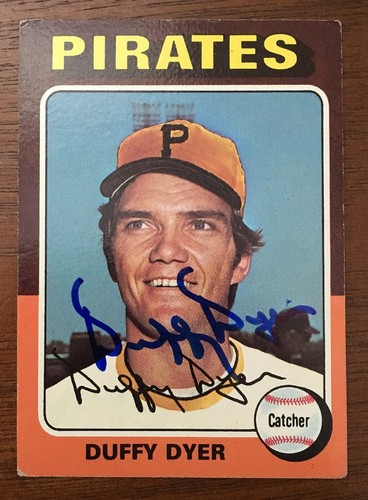 DUFFY DYER 1975 TOPPS AUTOGRAPHED SIGNED AUTO BASEBALL CARD 538 METS ...