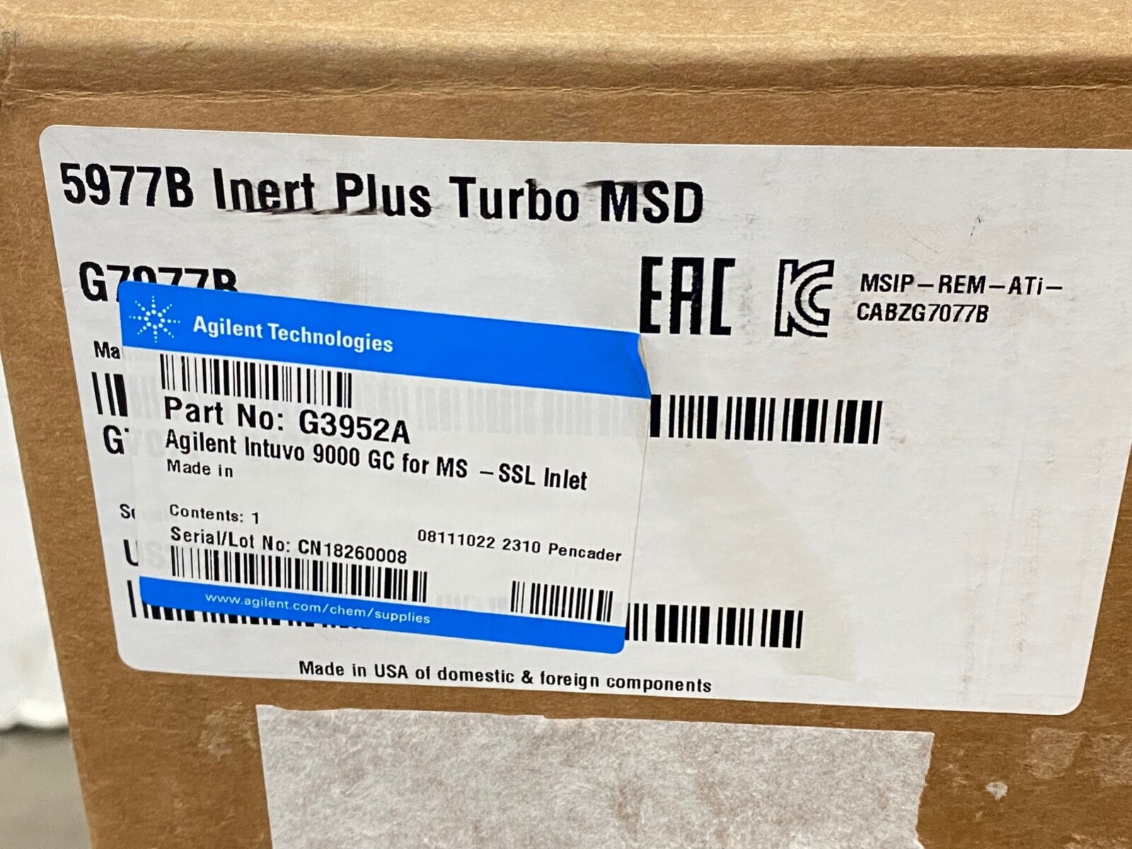 2018 Agilent Intuvo 9000 (G3950A) GC Gas Chromatography System w/o ...