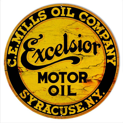 Excelsior Motor Oil Metal Sign | eBay
