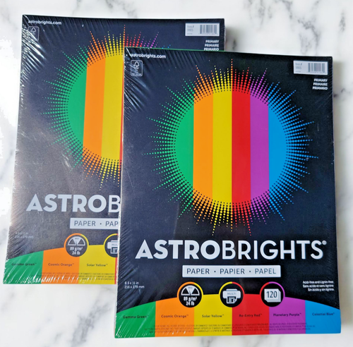 Astrobrights Primary Colored Paper, 8.5" x 11", Item #91165, 120 Sheets ...