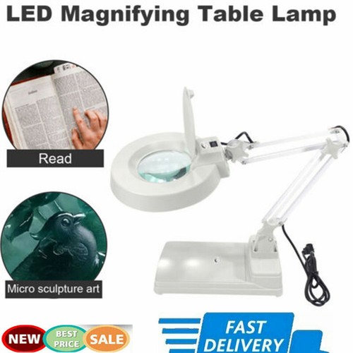 Magnifier LED Lamp 20X Magnifying Glass Desk Table Reading Light W ...