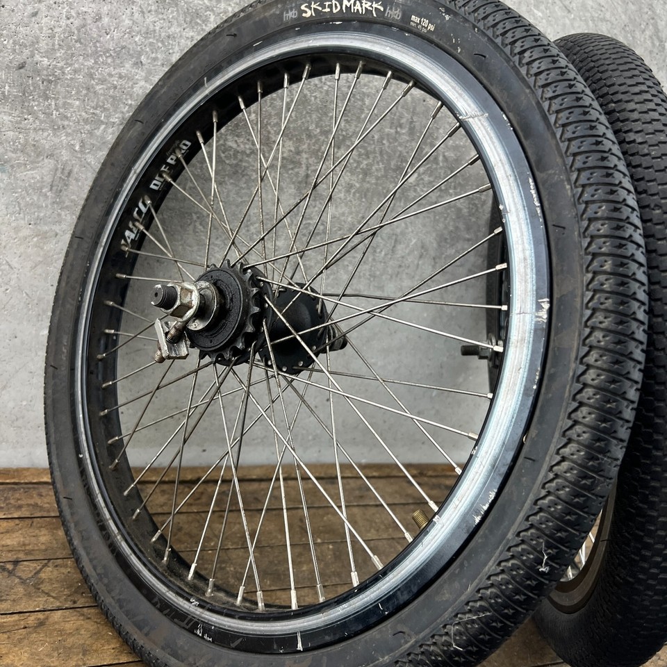 Hoffman Skid Mark 48 Hole Wheel Set 14 mm 3/8 Old BMX Freestyle Jalco ...