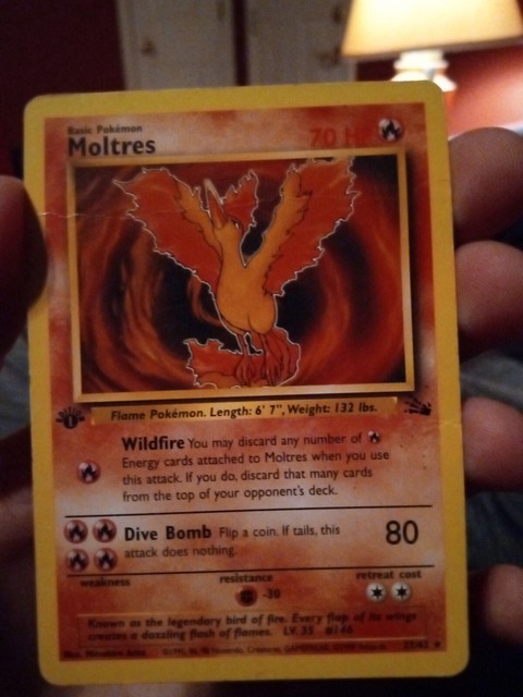 Pokémon TCG Moltres Fossil 27 Regular 1999-2000 Wizards Base Set ...
