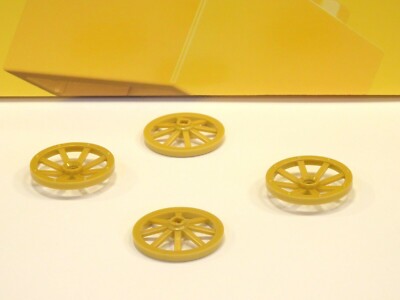 4x - Pearl Gold Wheel Wagon Large 33mm D. Hole Notched for Wheels ...