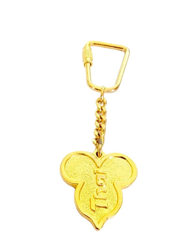 Thai Airways Keychain Goldtone Metal Enamel Thailand Airline Souvenir ...