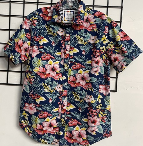 Cactus Man Ricky Singh Shirt Mens Medium Blue Floral Button Down Short ...