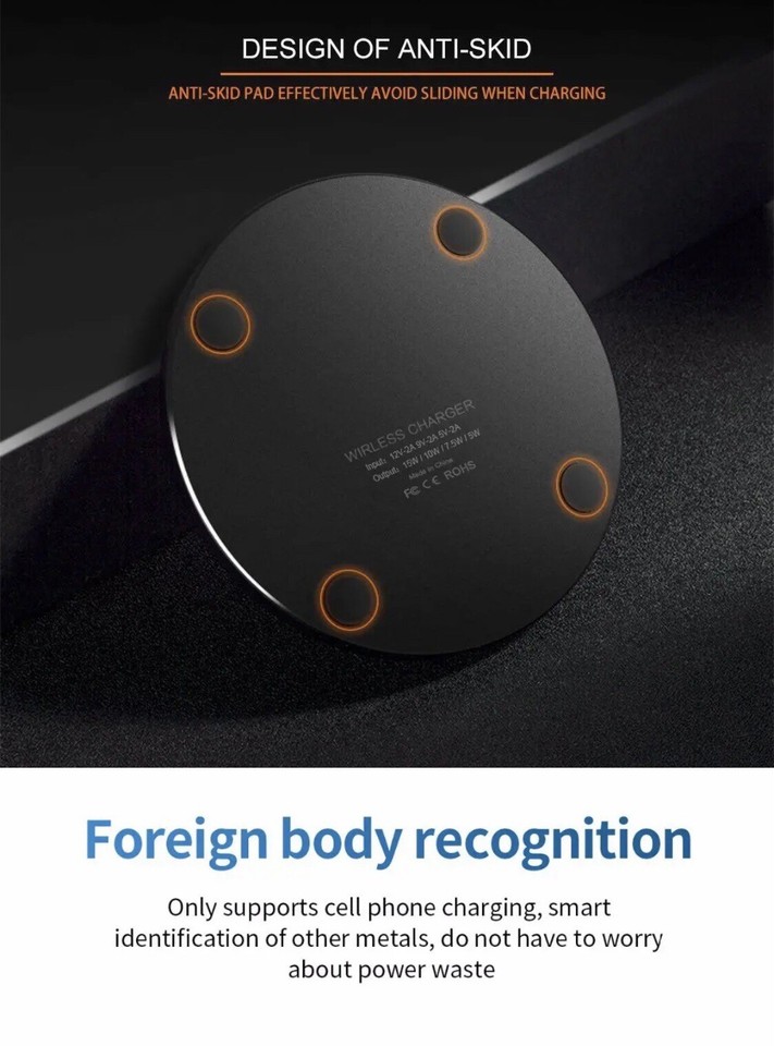 2 Pack Phone Charger Wireless LED Charger Fast Charging Pad Frosted ...