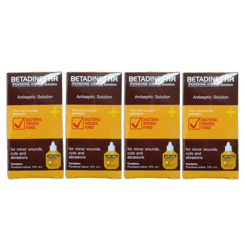 4 x 15 cc BETADINE HR Antiseptic Cuts Wounds Solution Povidone-Iodine ...