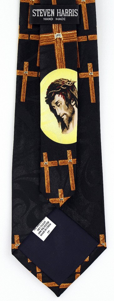 Son Of God Men's Necktie Christian Religious Jesus Christ Cross Black ...