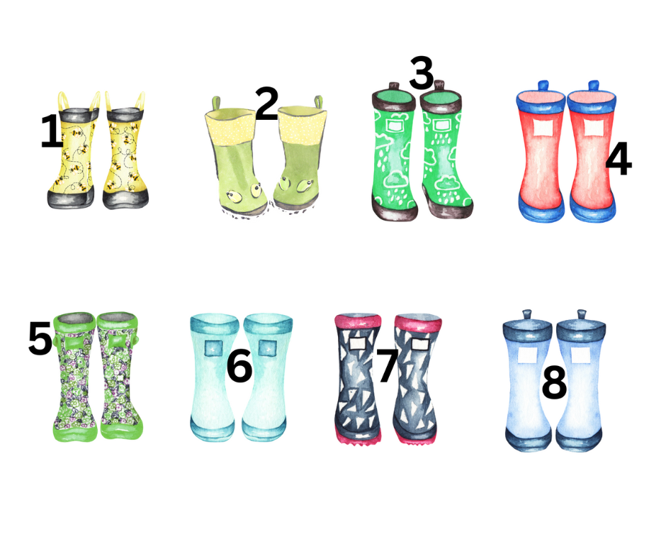 A4 A5 personalised family wellies print | eBay UK