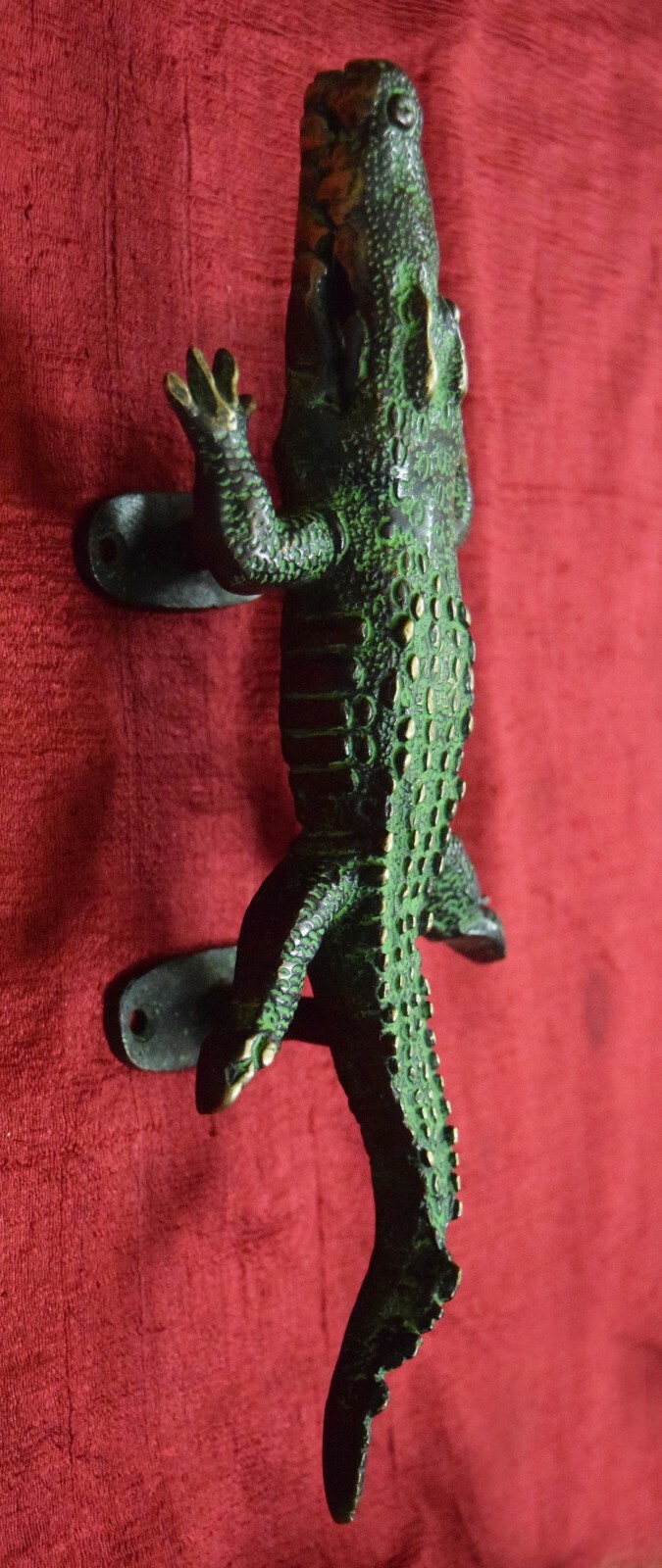 Alligator Shape Door Puller Handcraft Brass Crocodile Home Gate Decor ...