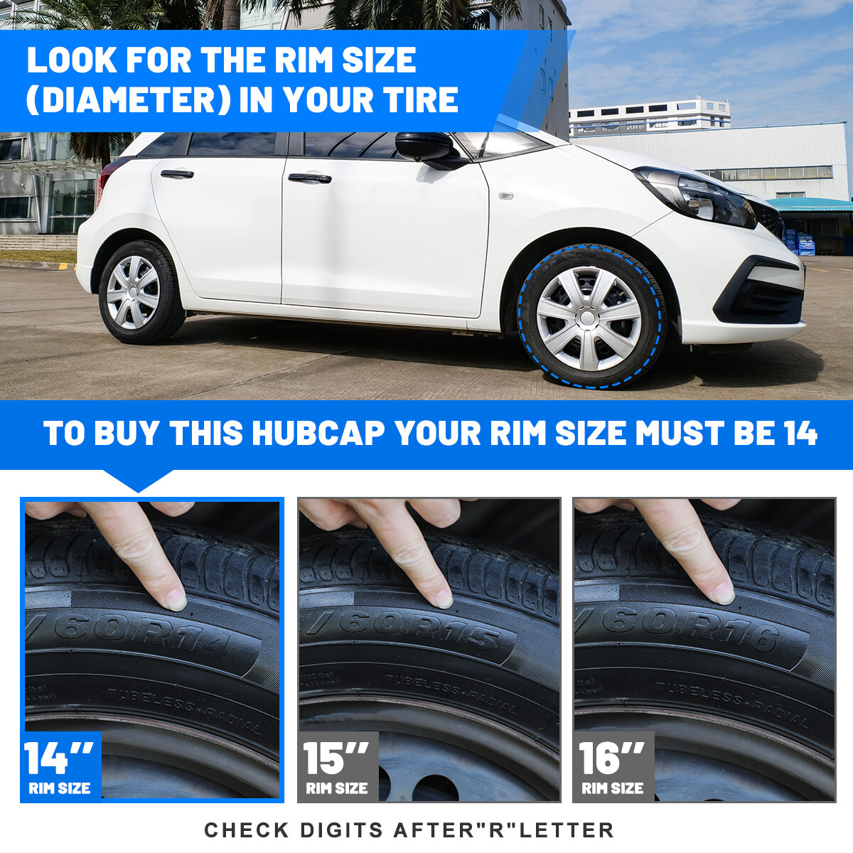 4 14 Inch Silver Matte Snap On HubCaps Wheel Rims Fit R14 Tire & Steel ...