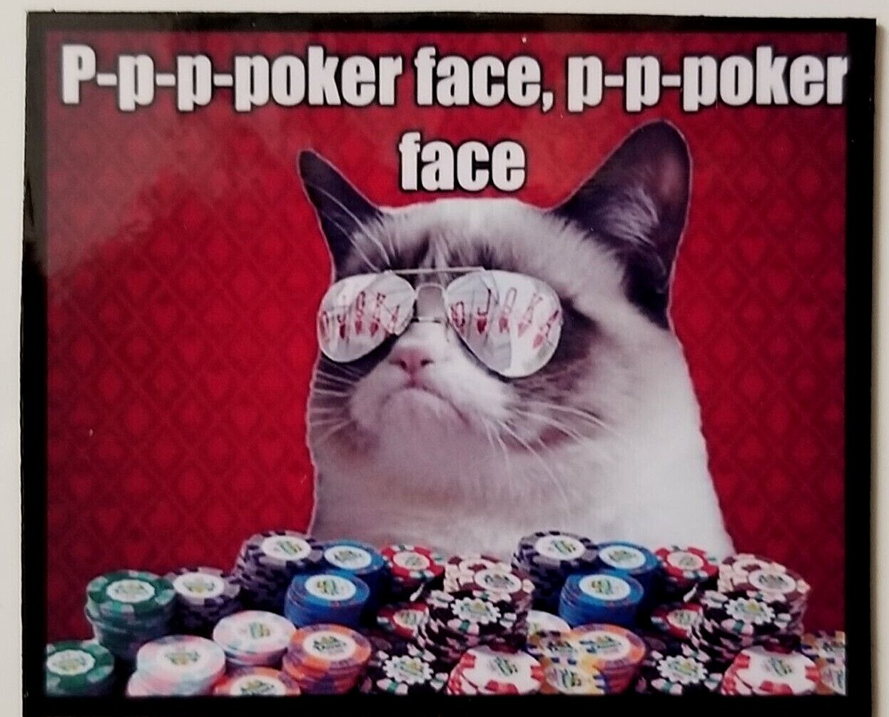 P-P-P Poker Face P-P-Poker Face Grumpy Cat - MAGNET | eBay
