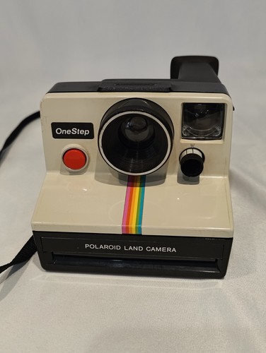 Polaroid One Step Land Camera W/Strap Untested Rainbow Stripe Vintage ...