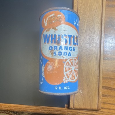 Vintage Vess Whistle Orange Soda Can 12 oz Flat Top Blue White ...