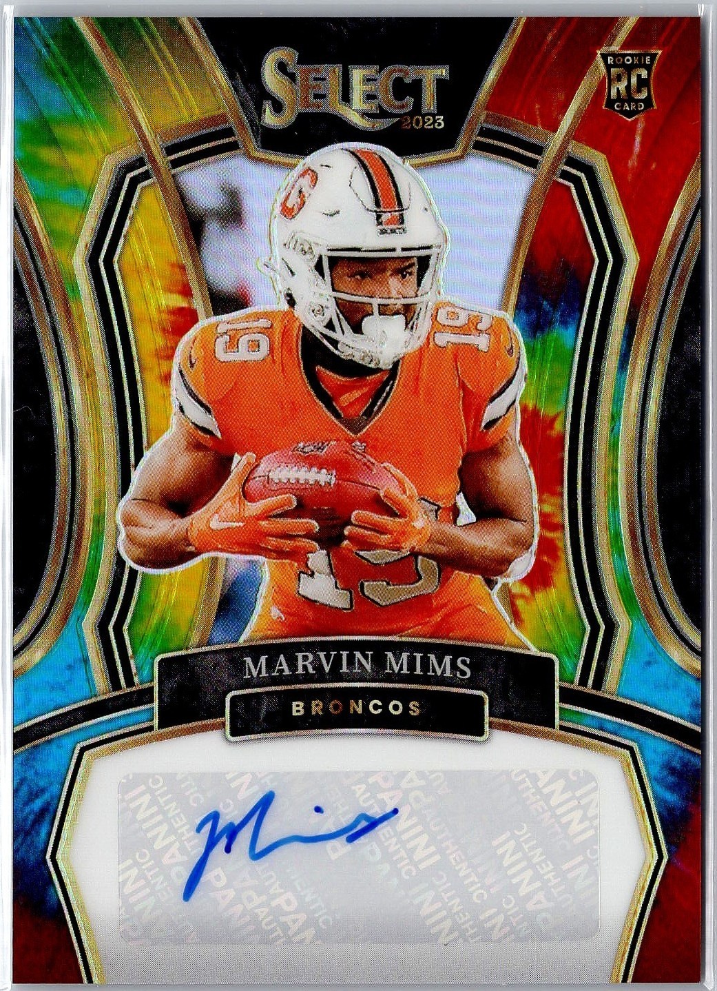 2023 Panini Select - Rookie Signatures Marvin Mims #RSI-MMI Tie-Dye ...