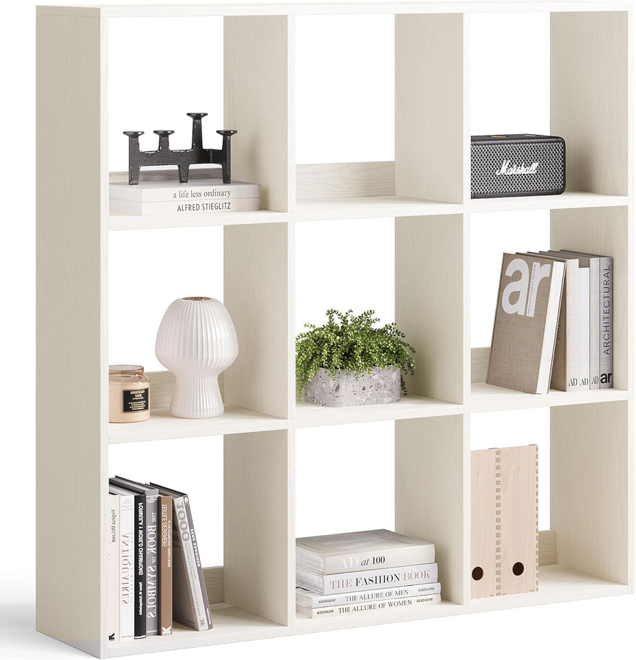 LINSY HOME 9-Cube Bookcase, Bookshelf, 3-Tier Open Shelf for Display ...