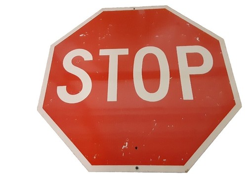 DOUBLE-SIDED STOP/SLOW HIGH-INTENSITY OCTAGON SCHOOL STREET SIGN 18" X ...