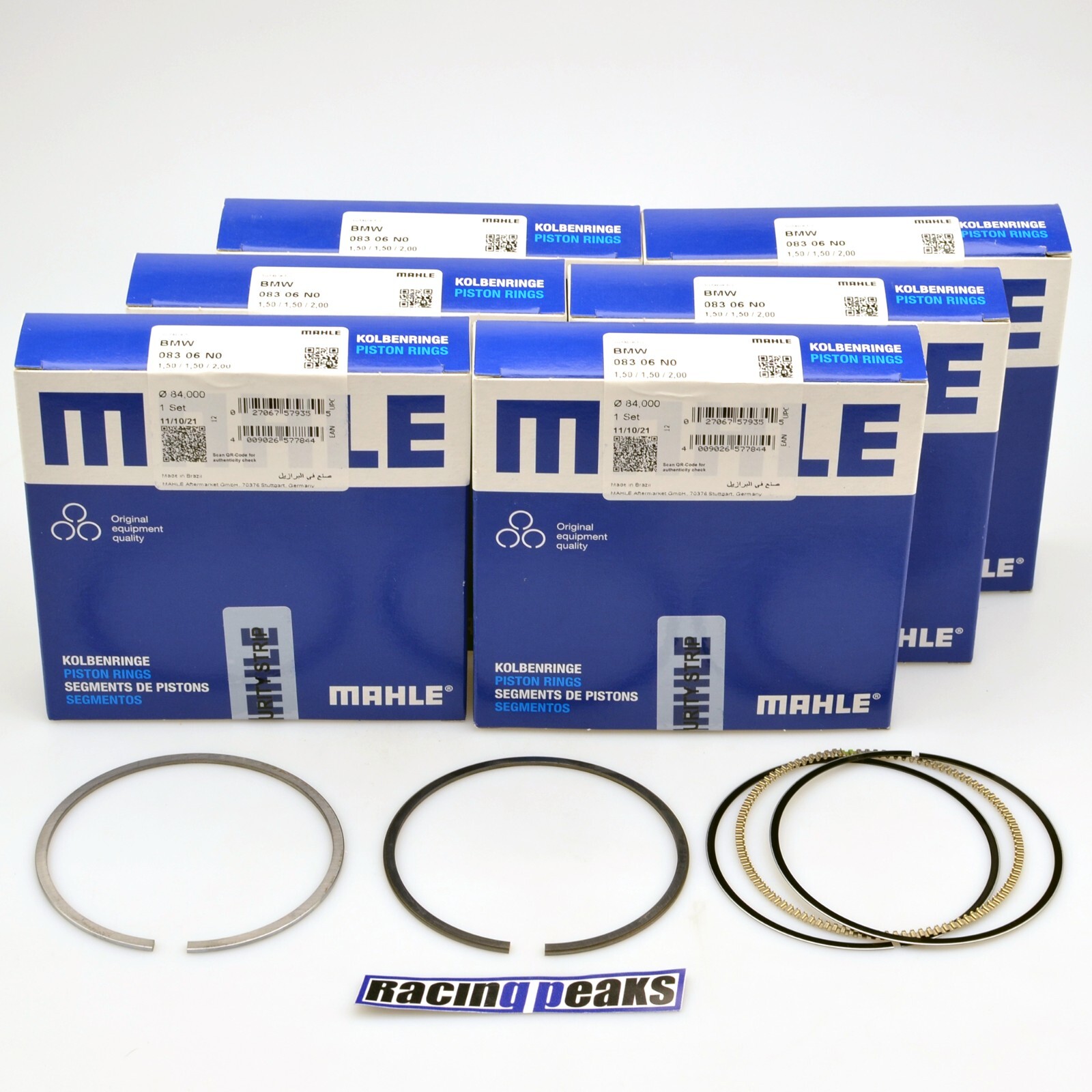 MAHLE piston rings x6 for BMW M50B25 M52B25 M52B28 E36 E46 323i 328i 2. ...